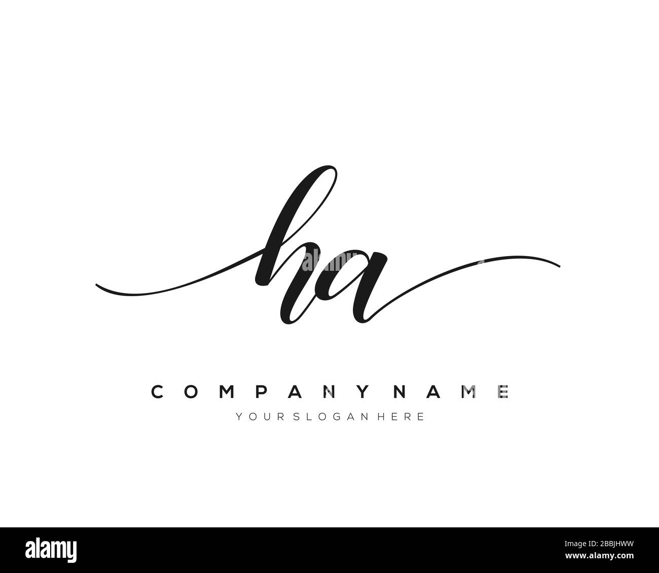 HA Initial Letter handwriting logo hand drawn template vector, logo for ...