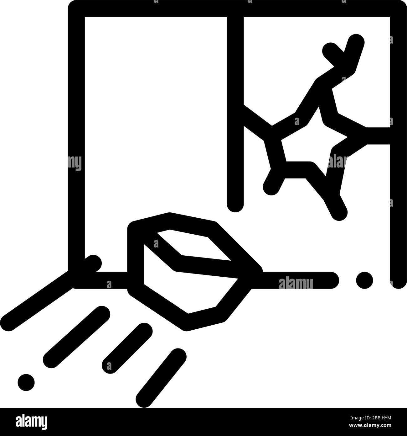 stone-broken window icon vector outline illustration Stock Vector Image ...