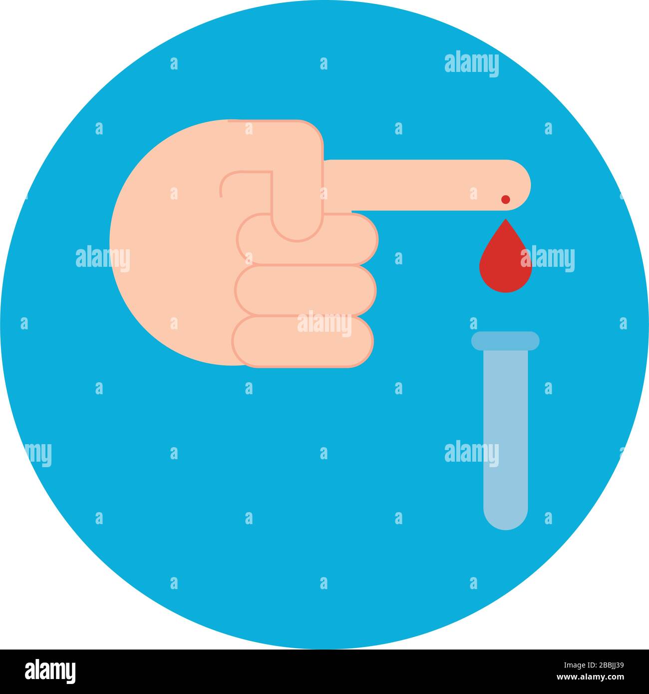 hand with drop of blood block and flat style Stock Vector Image & Art ...