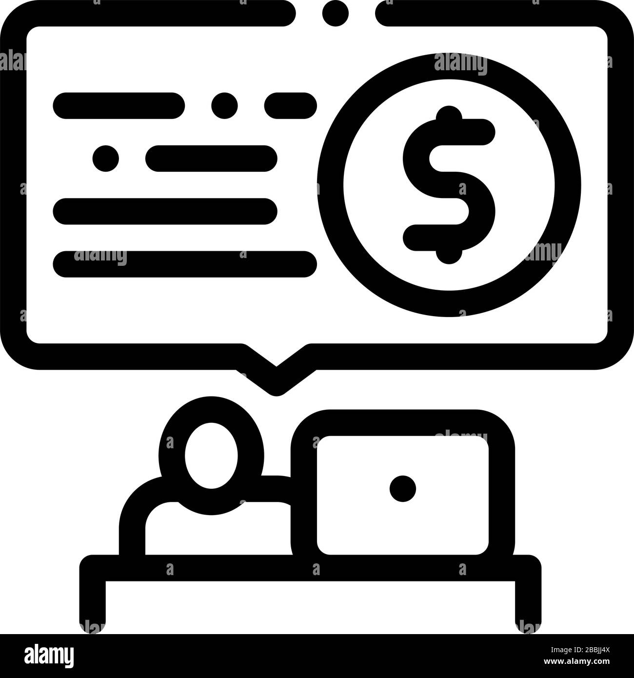 bank office worker icon vector outline illustration Stock Vector Image ...