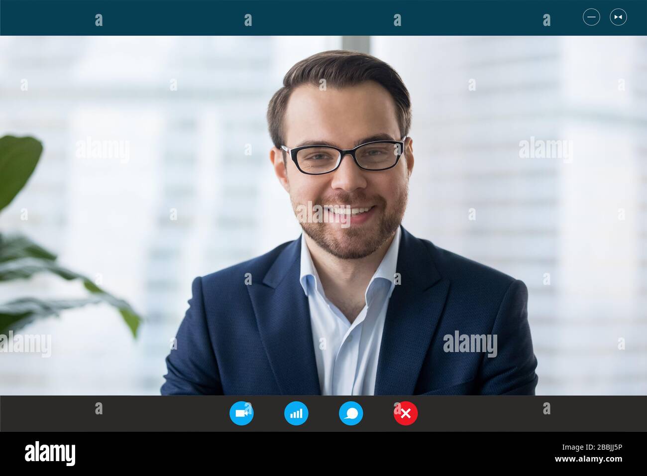 Businessman on video call hi-res stock photography and images - Alamy