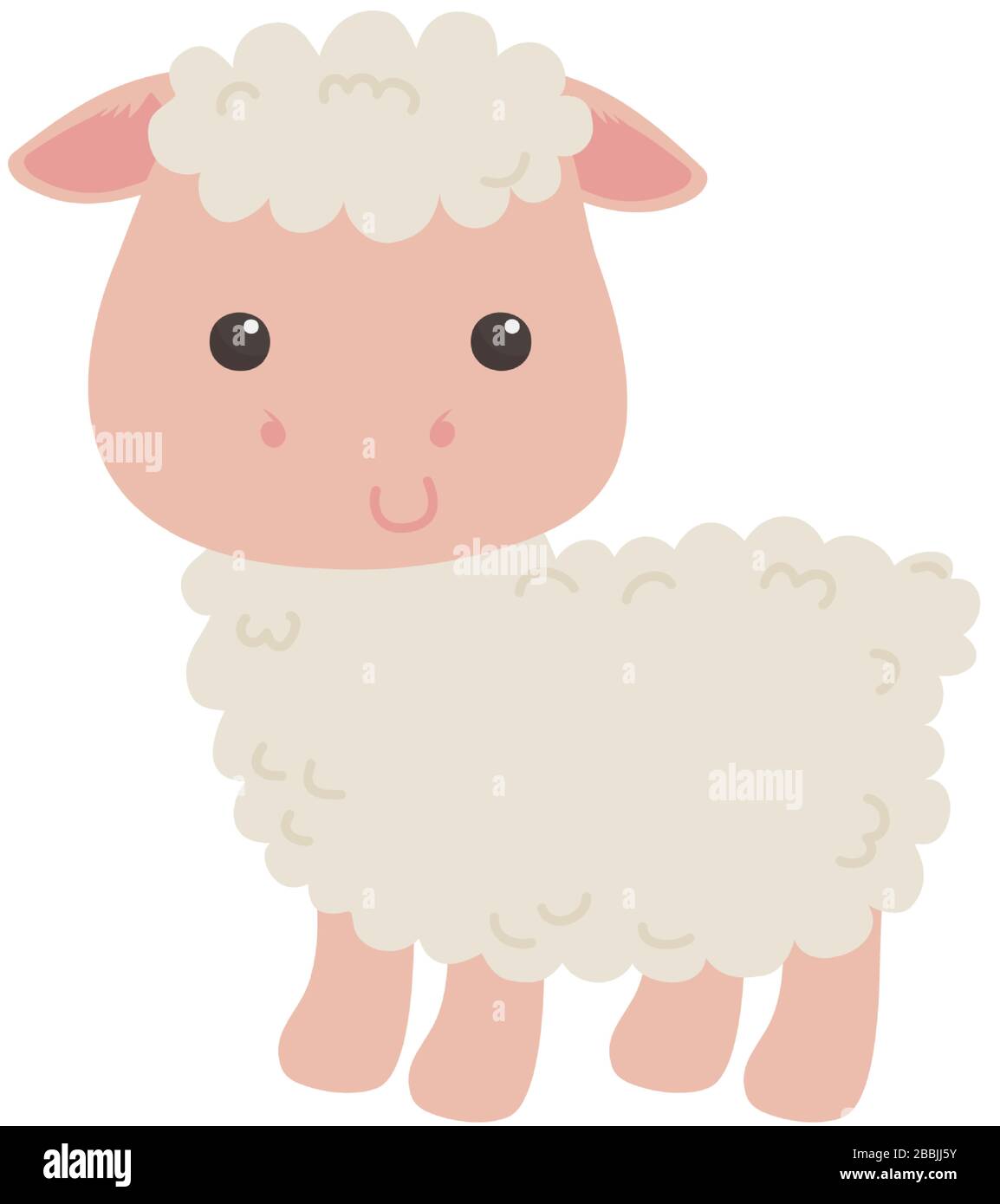 cute little sheep animal cartoon isolated icon design vector ...