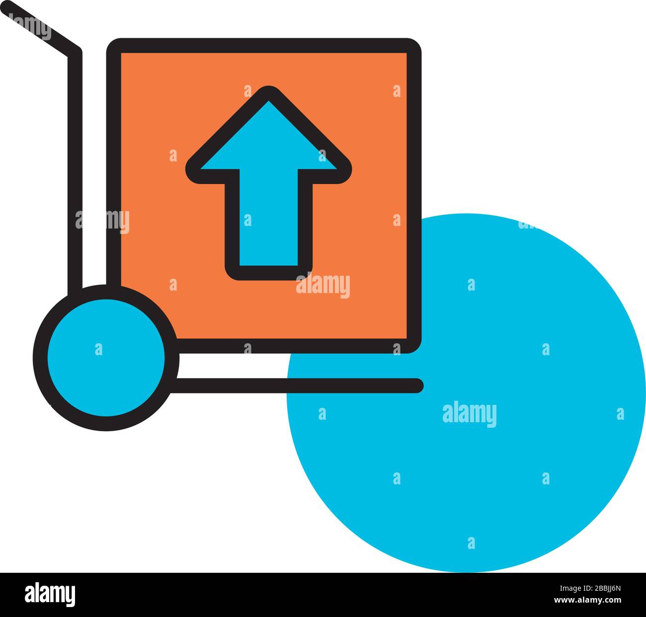 box carton delivery in cart line and fill style icon Stock Vector Image ...