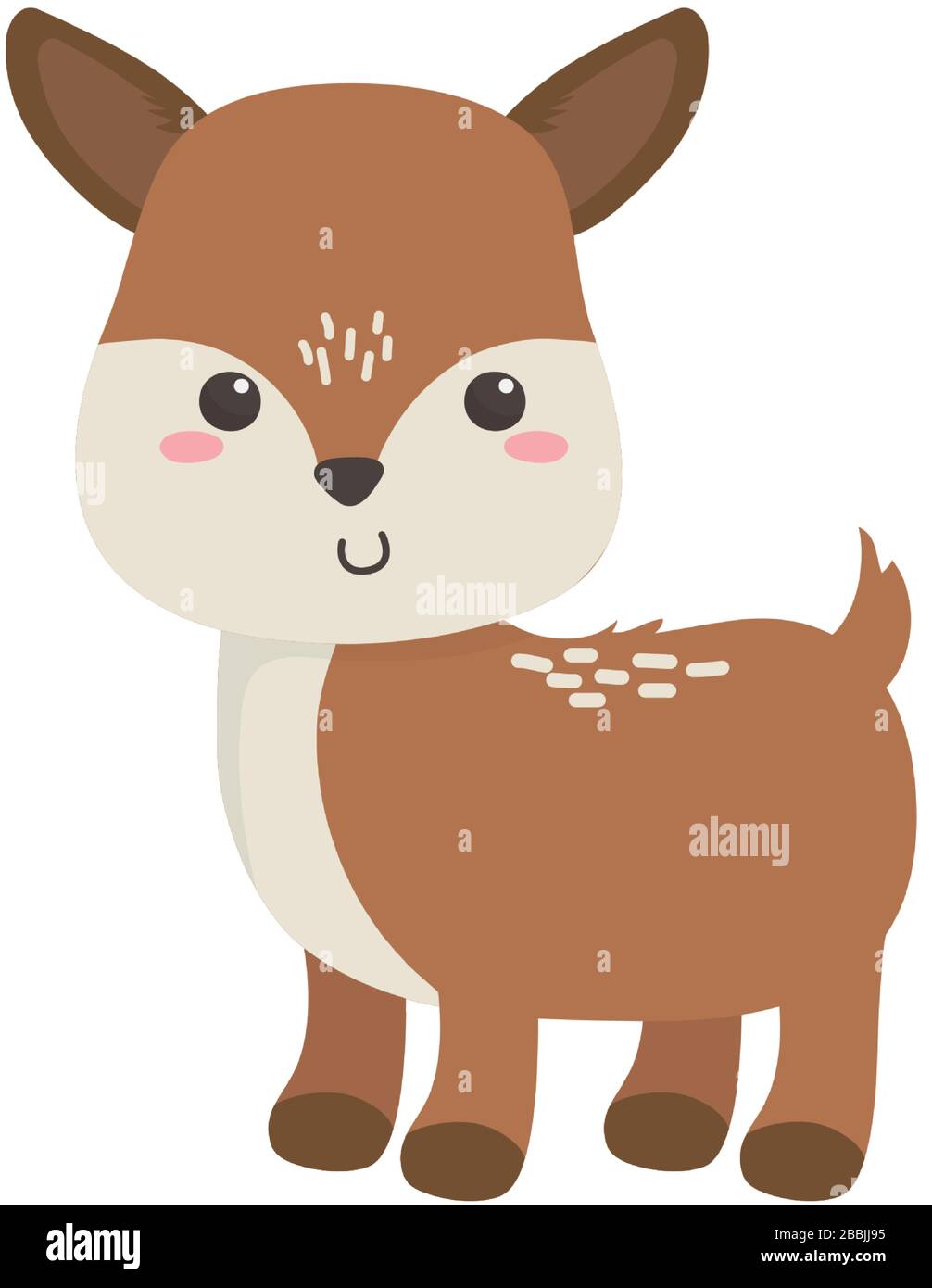 cute little deer animal cartoon isolated icon design vector ...