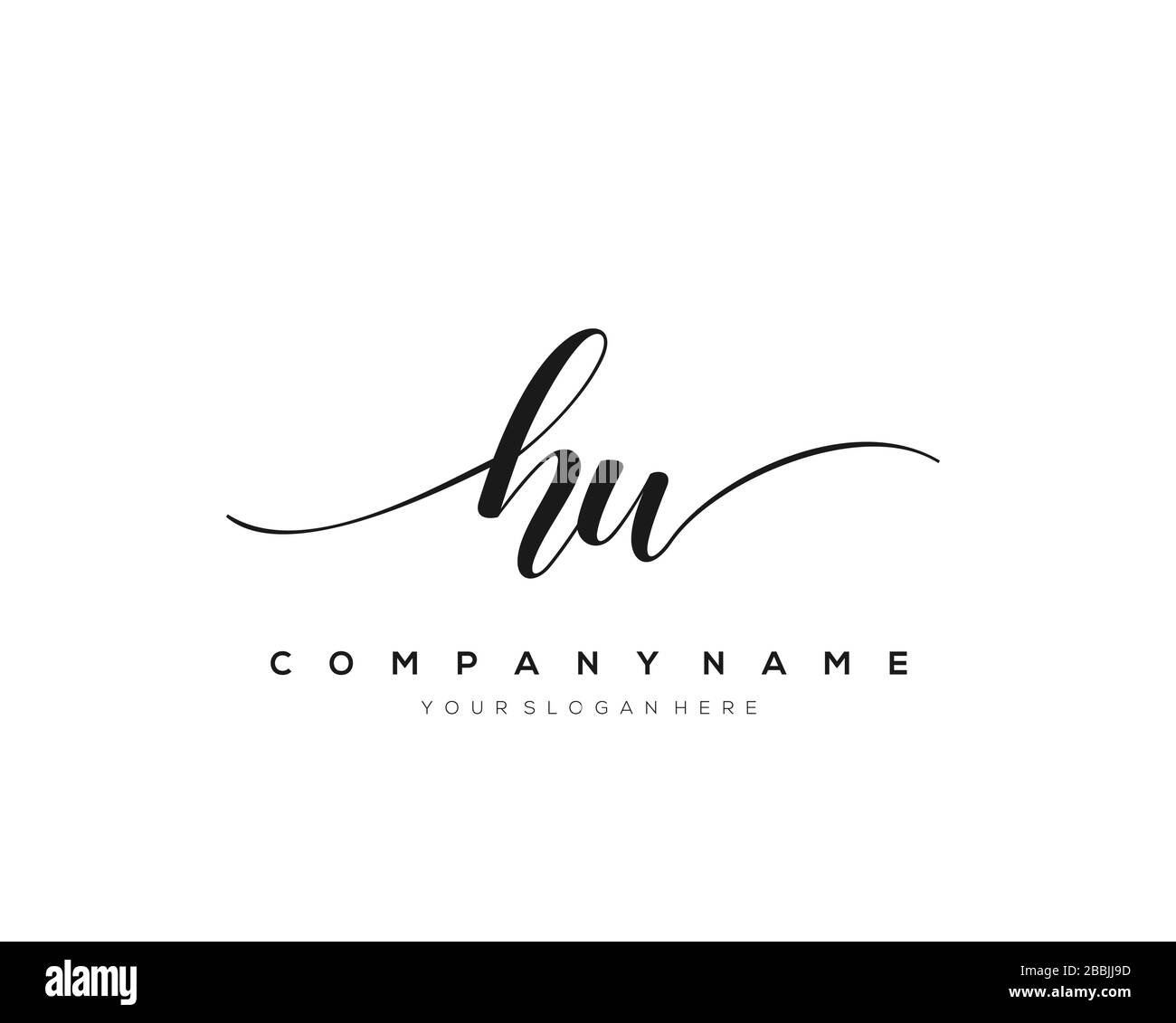 HW Initial Letter handwriting logo hand drawn template vector, logo for ...