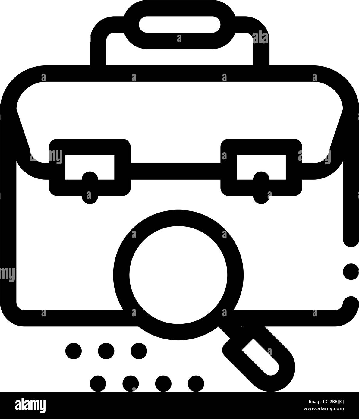 briefcase bag check icon vector outline illustration Stock Vector Image ...