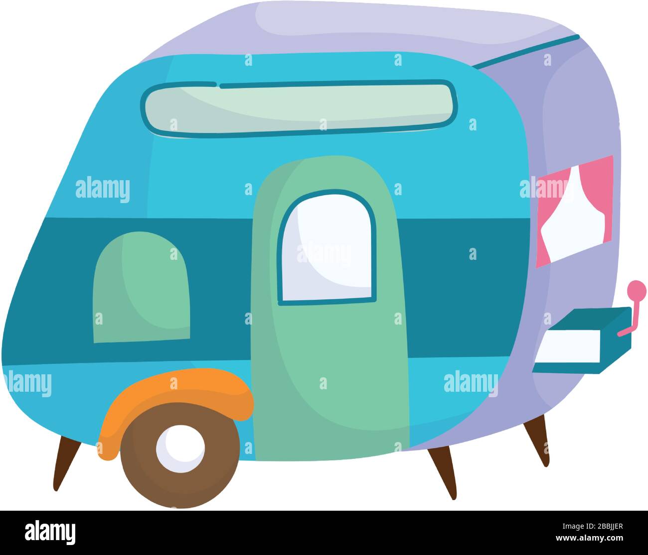 camping trailer vehicle cartoon isolated icon design vector ...