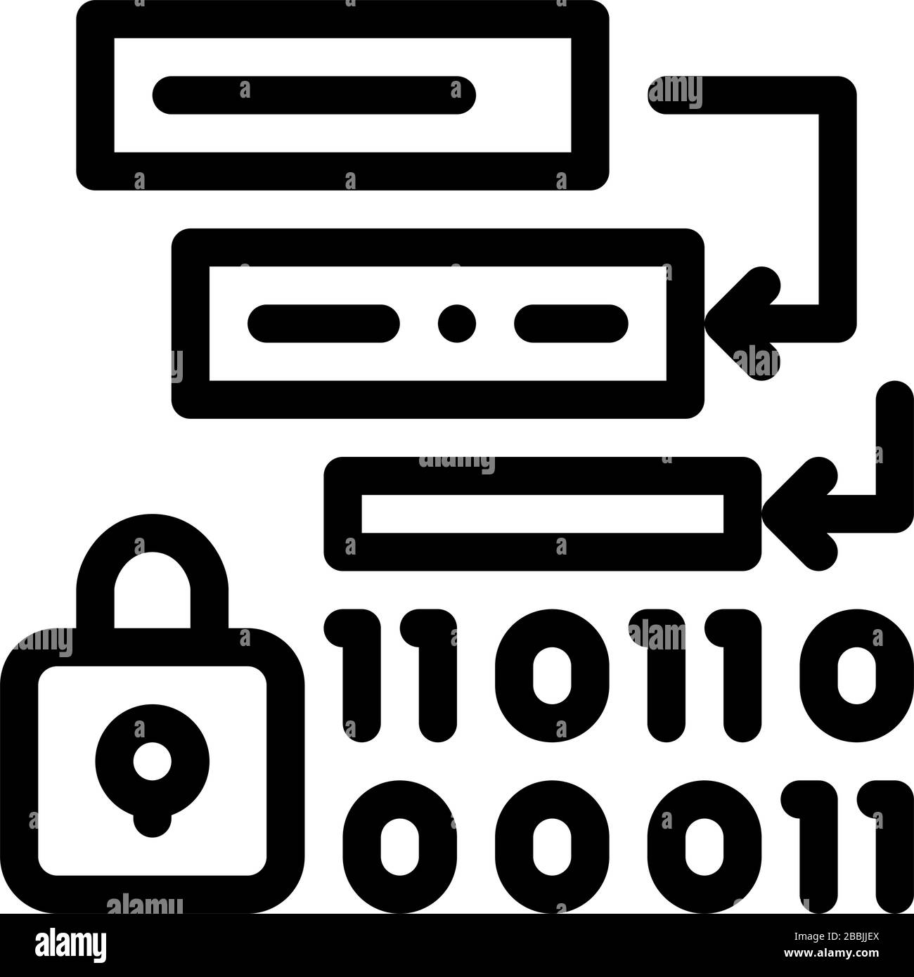 binary protection algorithm icon vector outline illustration Stock Vector Image & Art - Alamy