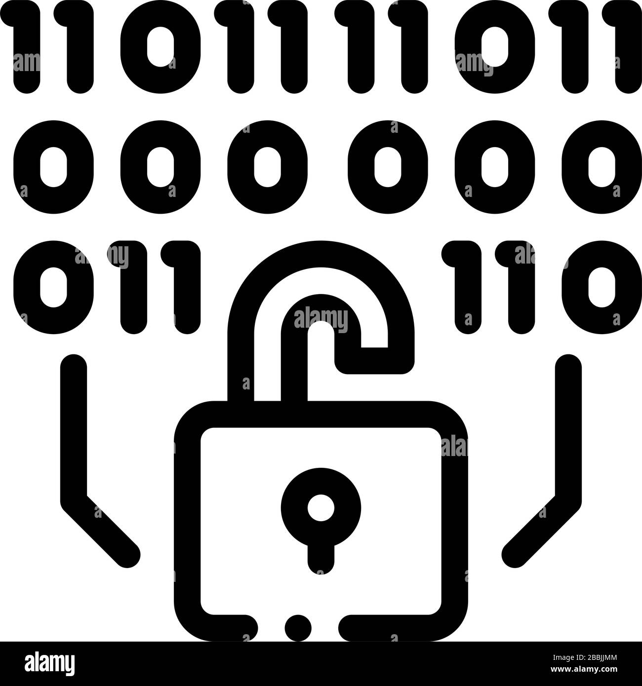 binary security code icon vector outline illustration Stock Vector ...