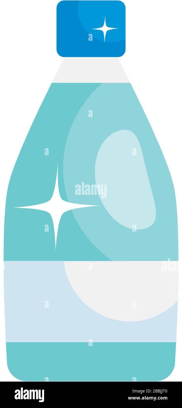 cleaning product bottle icon over white background, flat style, vector ...