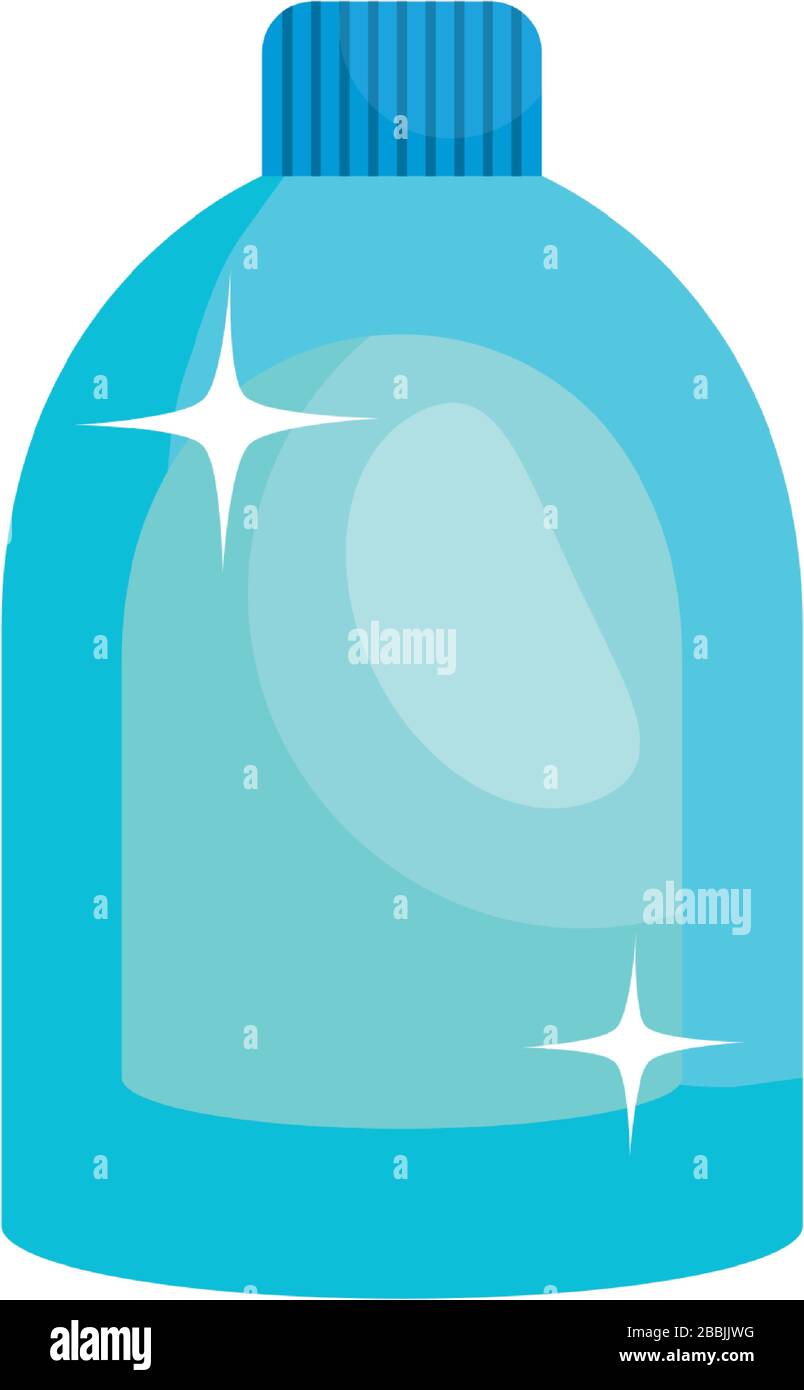 detergent bottle icon over white background, flat style, disinfection ...