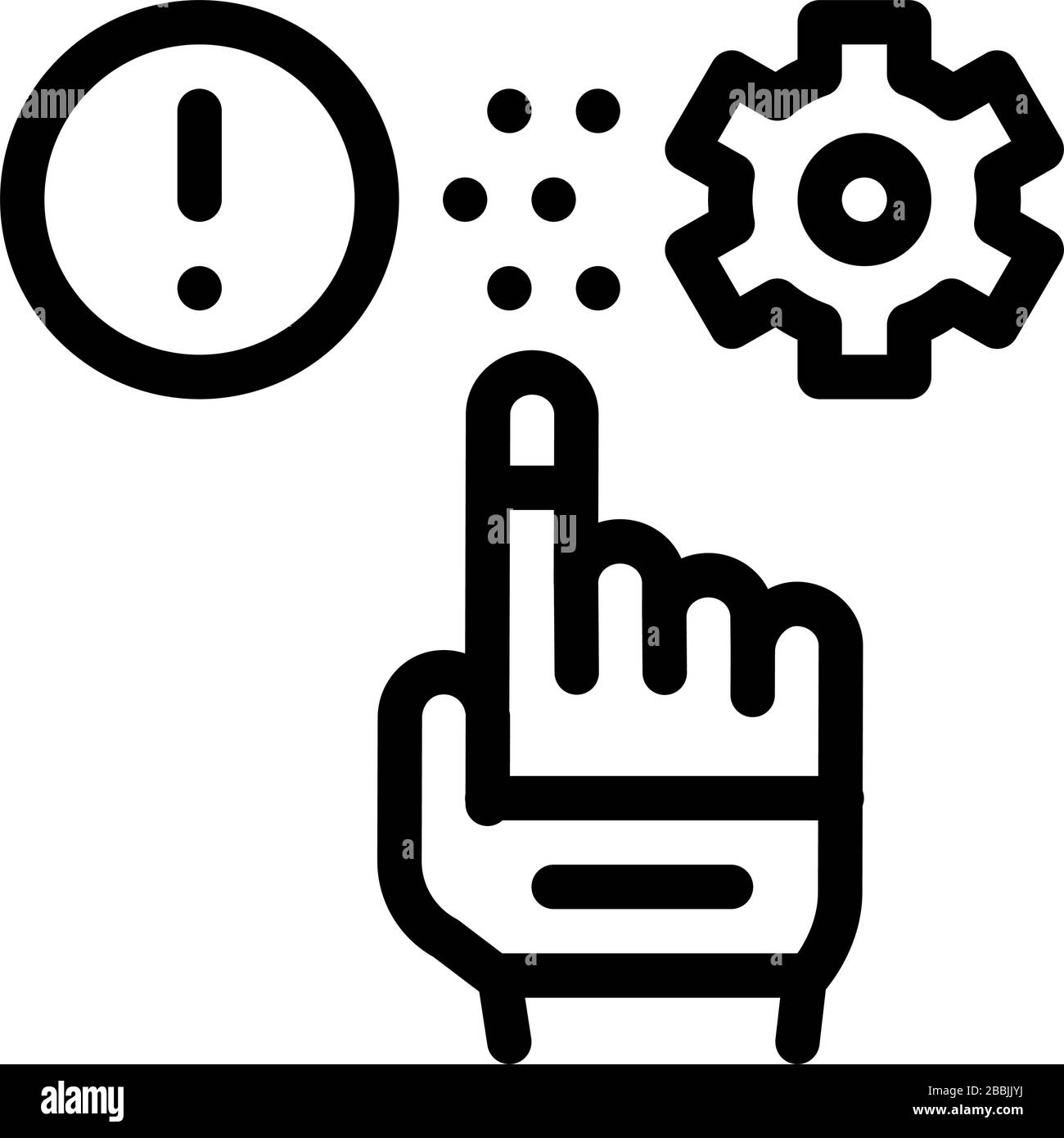 error in automated settings icon vector outline illustration Stock ...