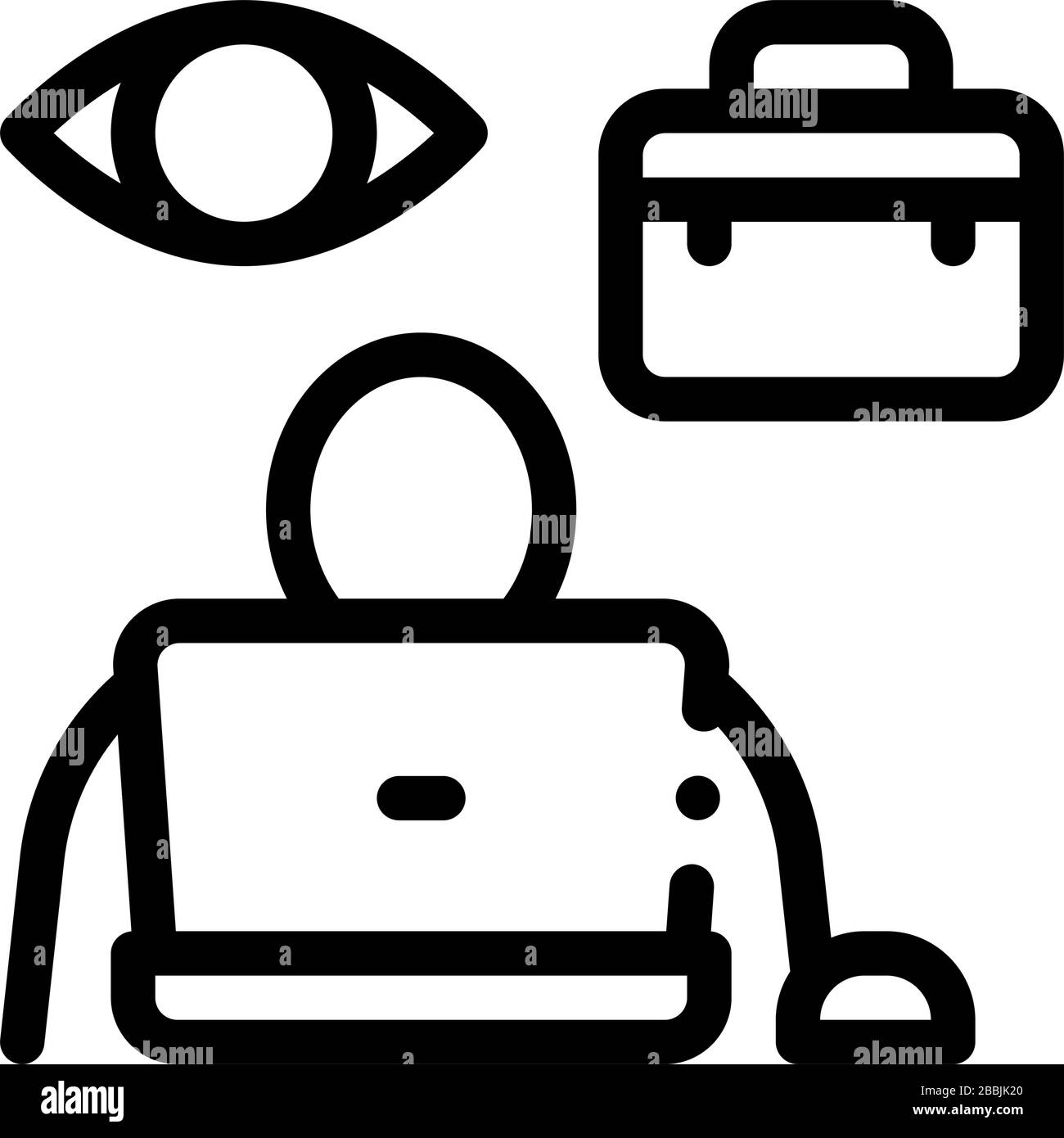 employee supervision icon vector outline illustration Stock Vector ...