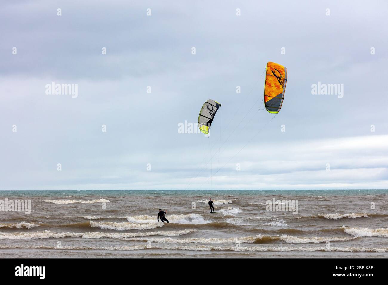 Wind Surfing, Lake Michigan, Michigan, USA, by James D Coppinger ...