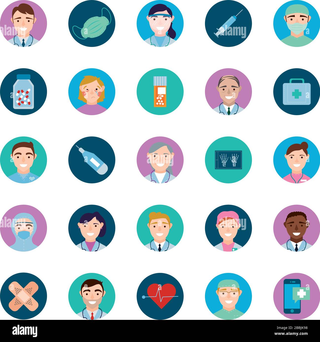bundle of medical staff set icons Stock Vector Image & Art - Alamy