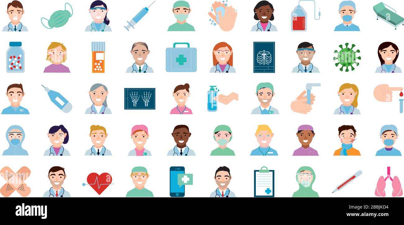bundle of medical staff set icons Stock Vector Image & Art - Alamy