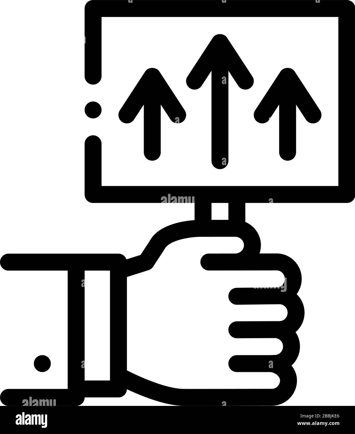 pointer only up icon vector outline illustration Stock Vector Image ...