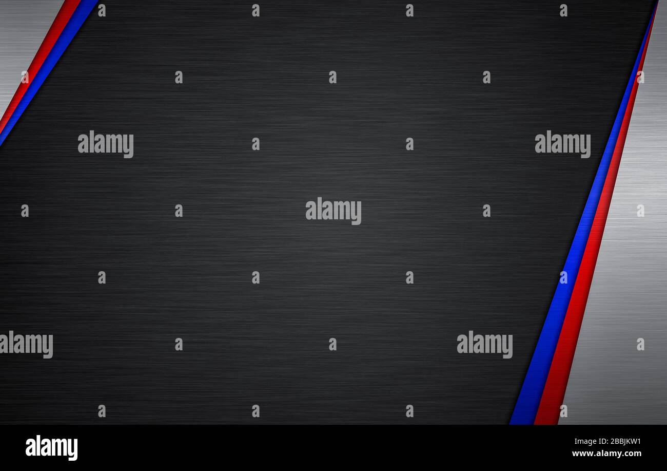 Black steel background with red, blue and silver borders to highlight ...