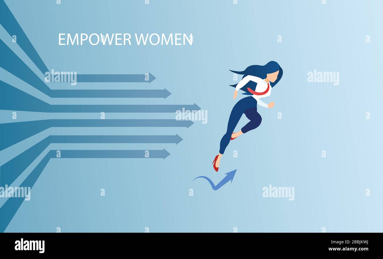 Vector of an ambitious young woman striving for success Stock Vector ...