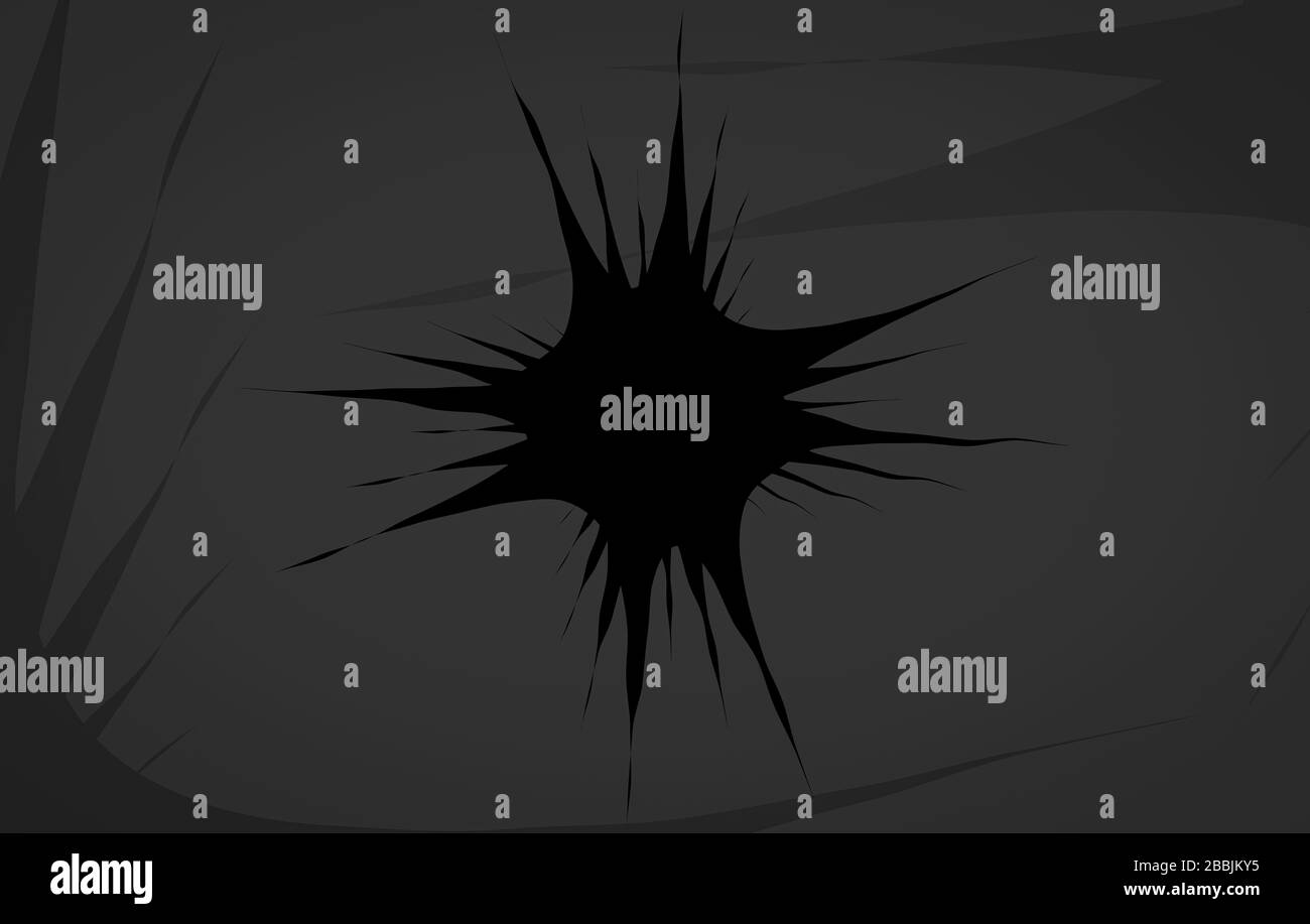 Scary, pointy, star like black paint blob on dark background Stock ...