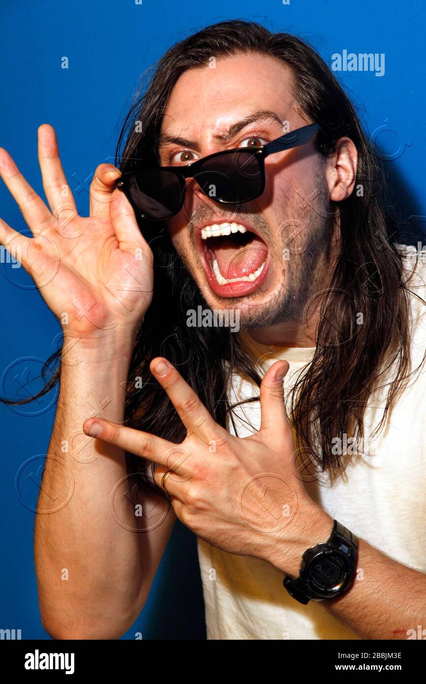 Andrew W.K. portraits taken at the Warped Tour in Camden, New Jersey on ...