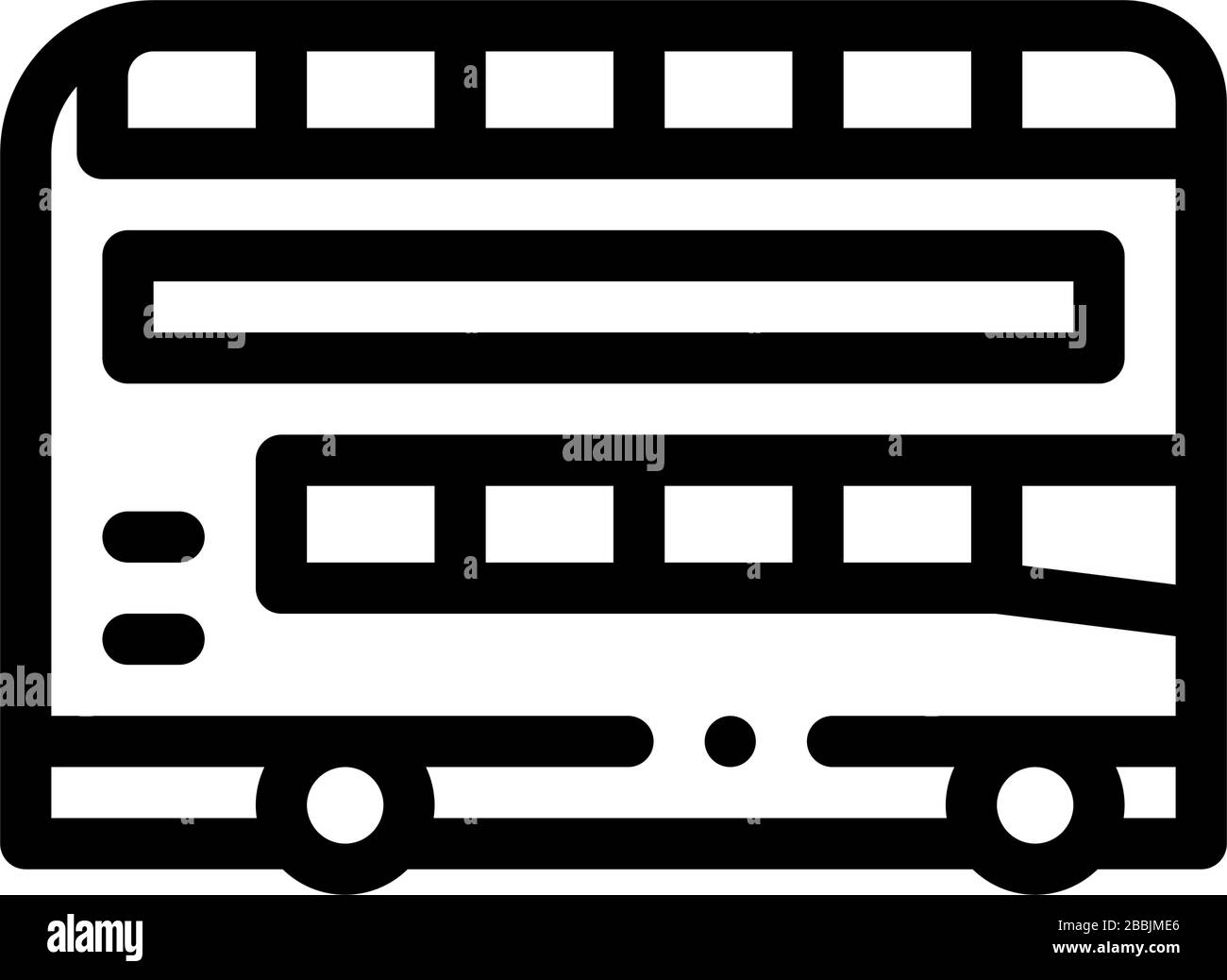 double decker sightseeing bus icon vector outline illustration Stock ...