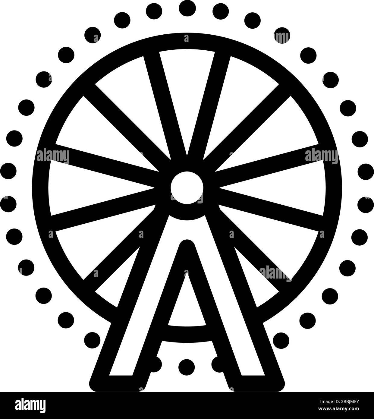 ferris wheel icon vector outline illustration Stock Vector Image & Art ...