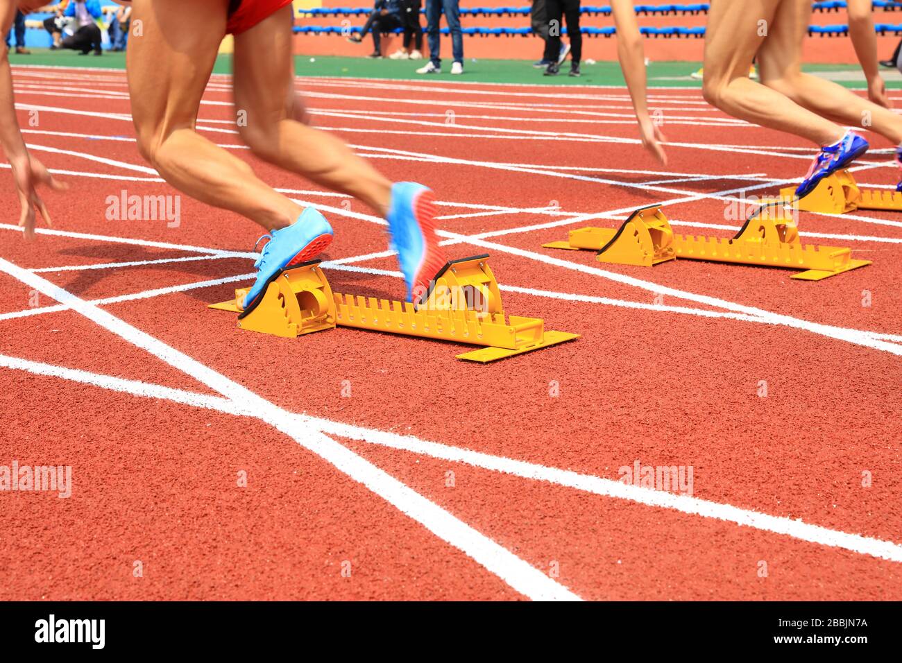 Sports meeting, the athlete sprint start Stock Photo - Alamy