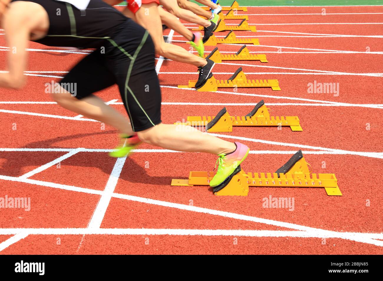 Sports meeting, the athlete sprint start Stock Photo - Alamy