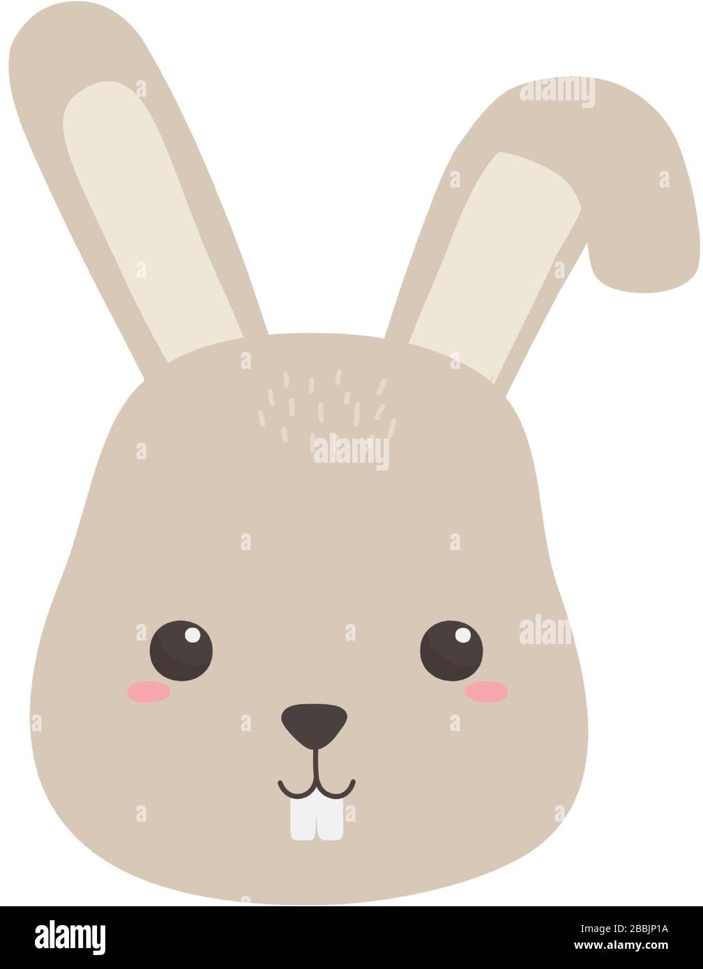 cute little rabbit face animal cartoon isolated design vector ...