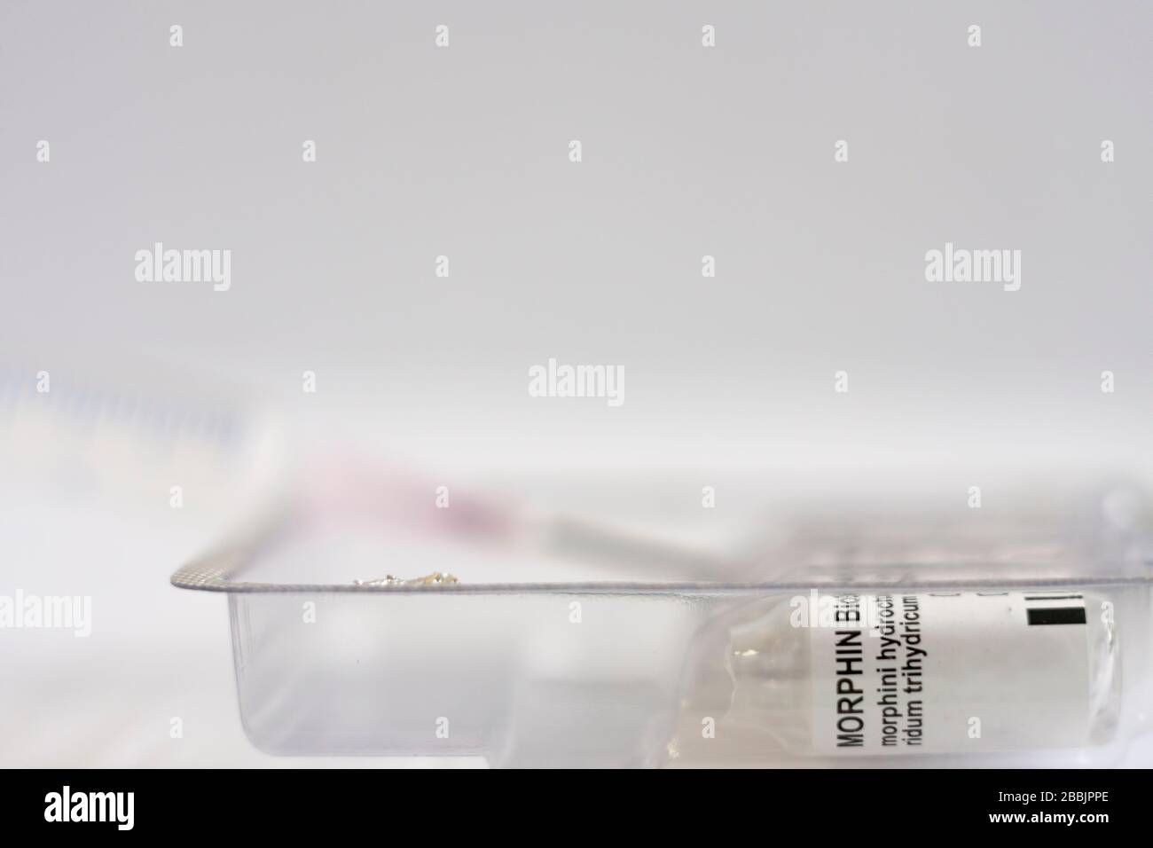 Ampoule of injectable solution Morphine, Morphine is strong painkiller ...