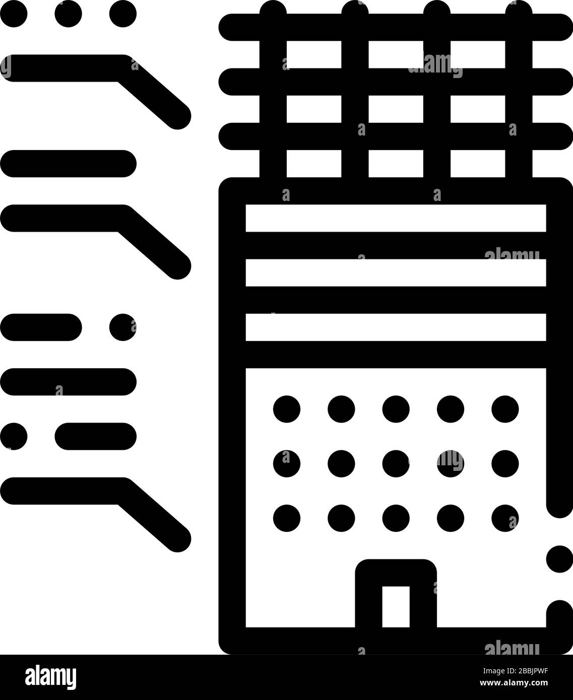 analysis of functions of parts of residential building icon vector ...