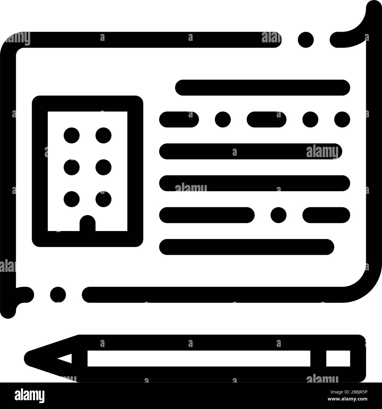 written building information model icon vector outline illustration ...