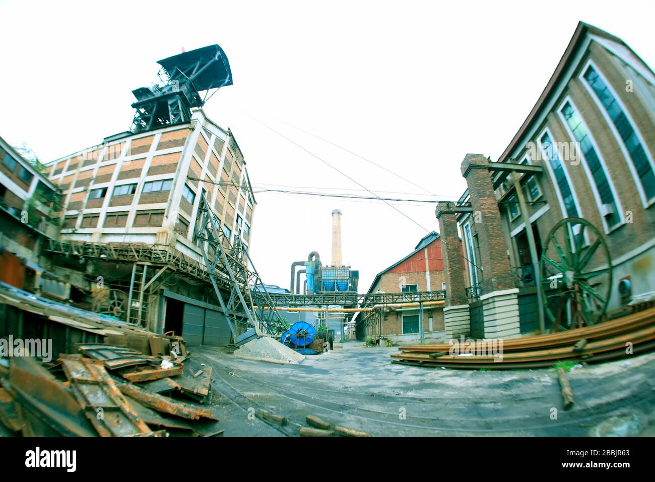 The plant and equipment of a coal mine, construction site Stock Photo ...