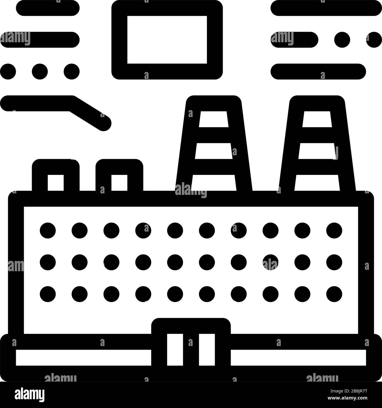 technical analysis of thermal station icon vector outline illustration ...