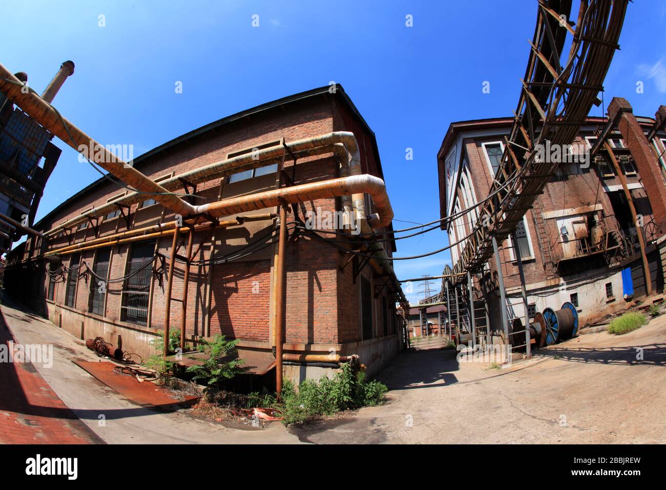 The plant and equipment of a coal mine, construction site Stock Photo ...
