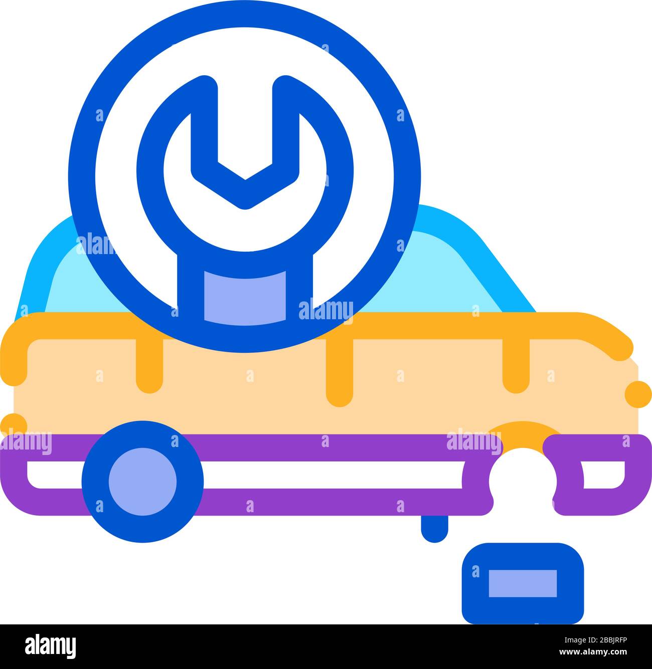 car wheel repair icon vector outline illustration Stock Vector Image ...