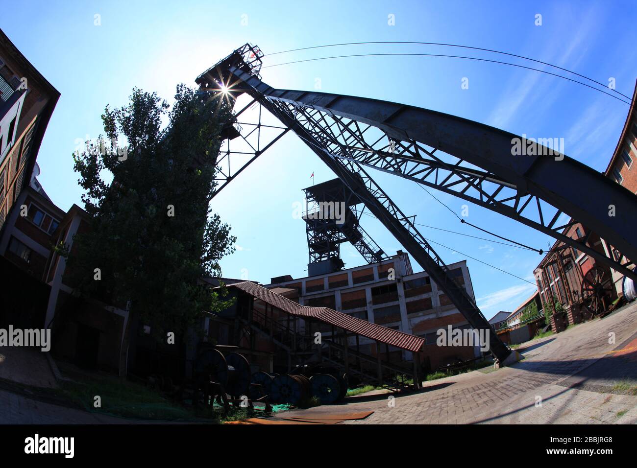 The plant and equipment of a coal mine, construction site Stock Photo ...