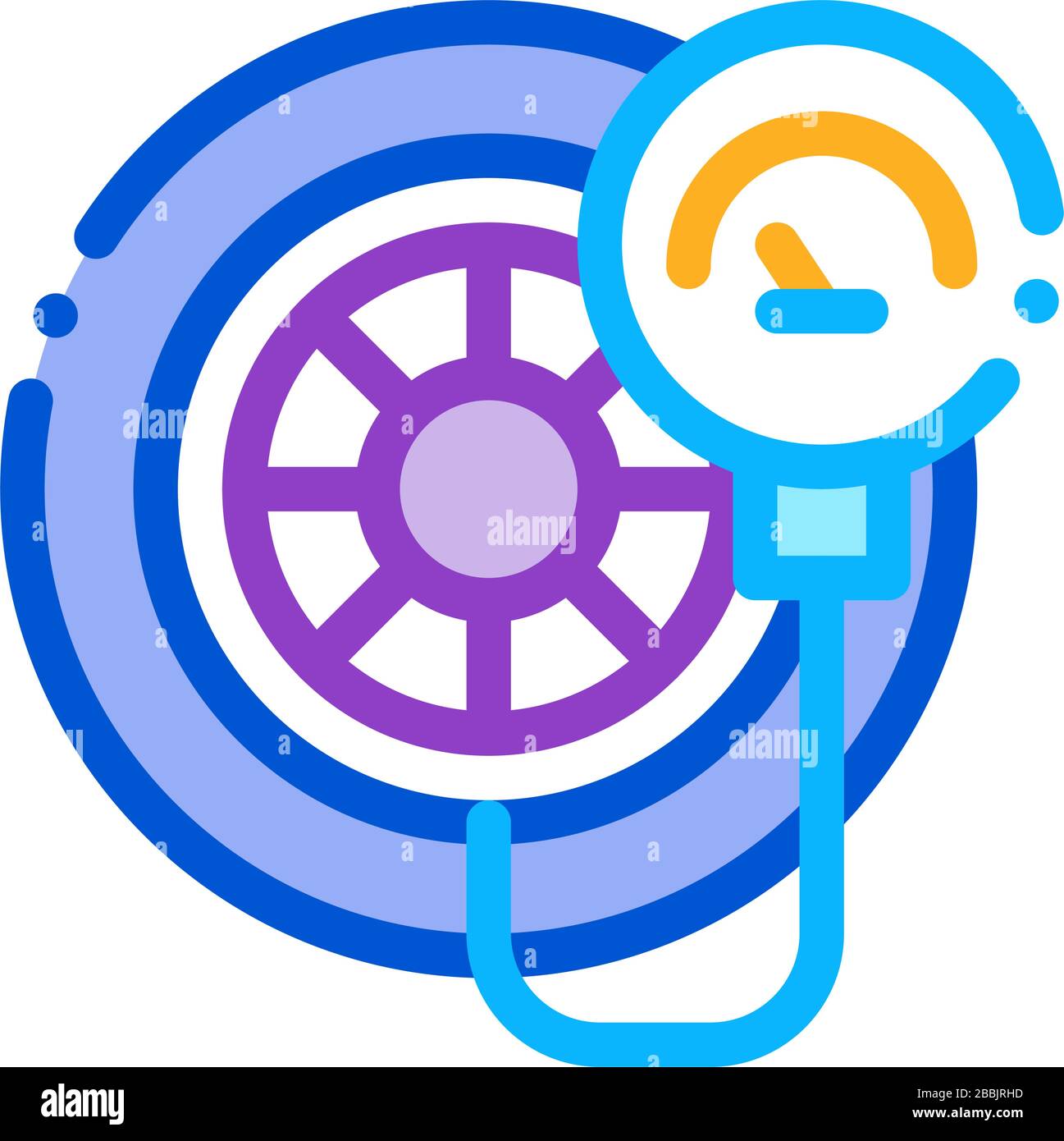 tire inflation icon vector outline illustration Stock Vector Image ...