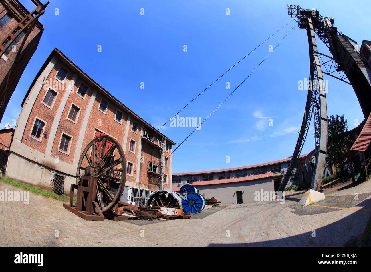 The plant and equipment of a coal mine, construction site Stock Photo ...