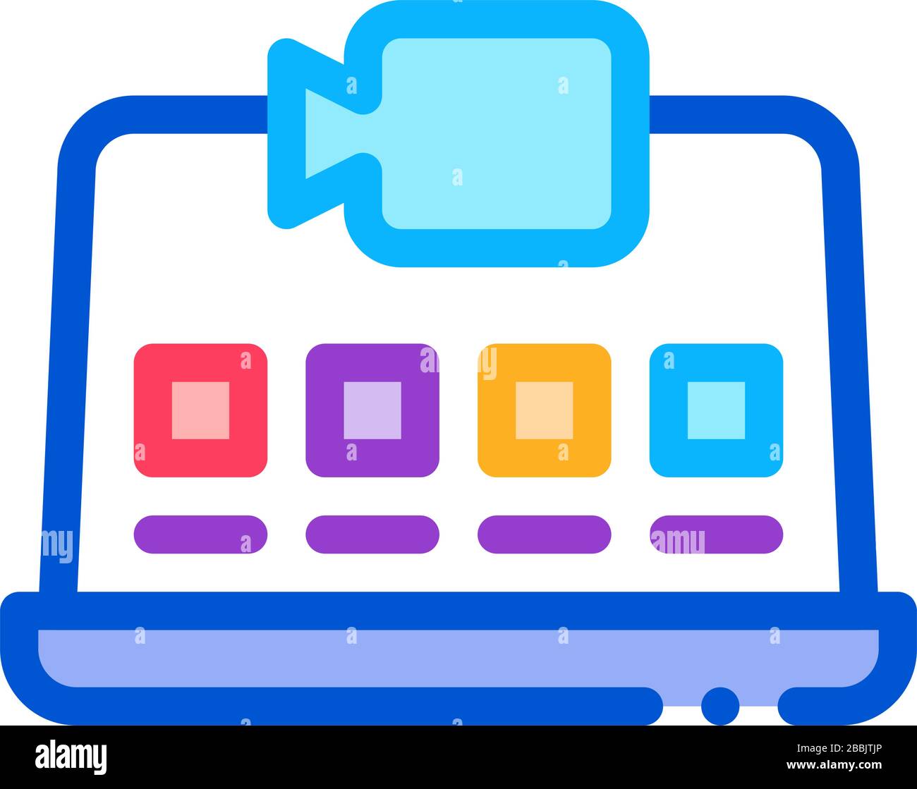 laptop video recording icon vector outline illustration Stock Vector ...