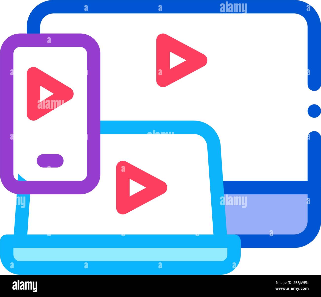 inclusion of all devices icon vector outline illustration Stock Vector ...