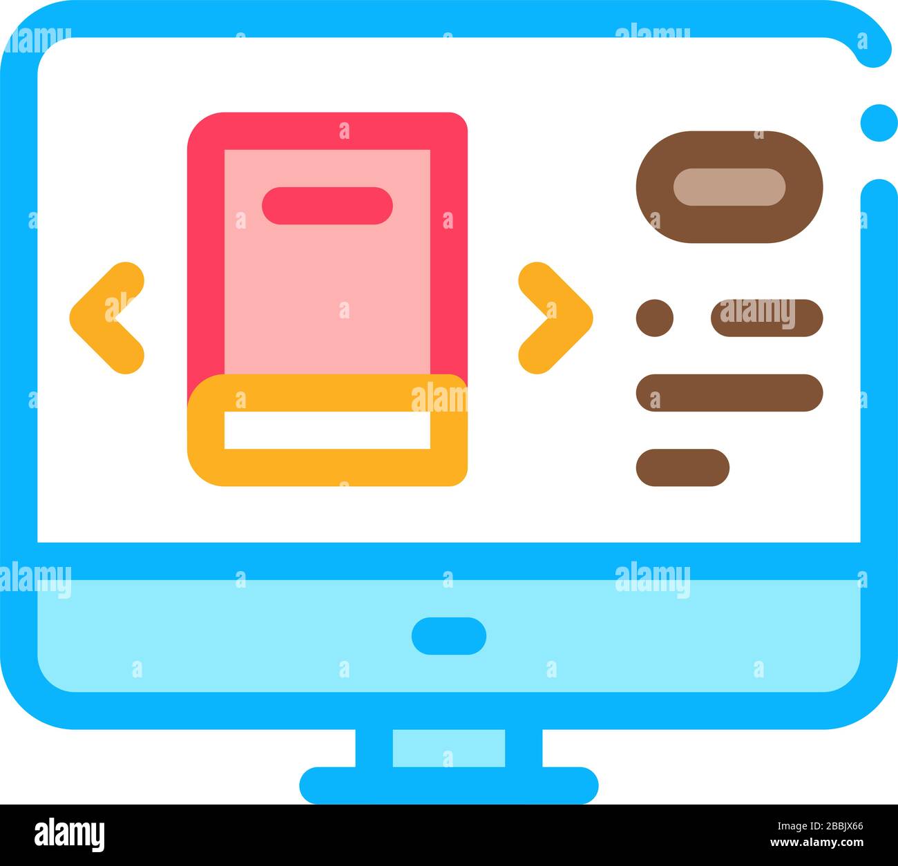 computer book selection icon vector outline illustration Stock Vector ...
