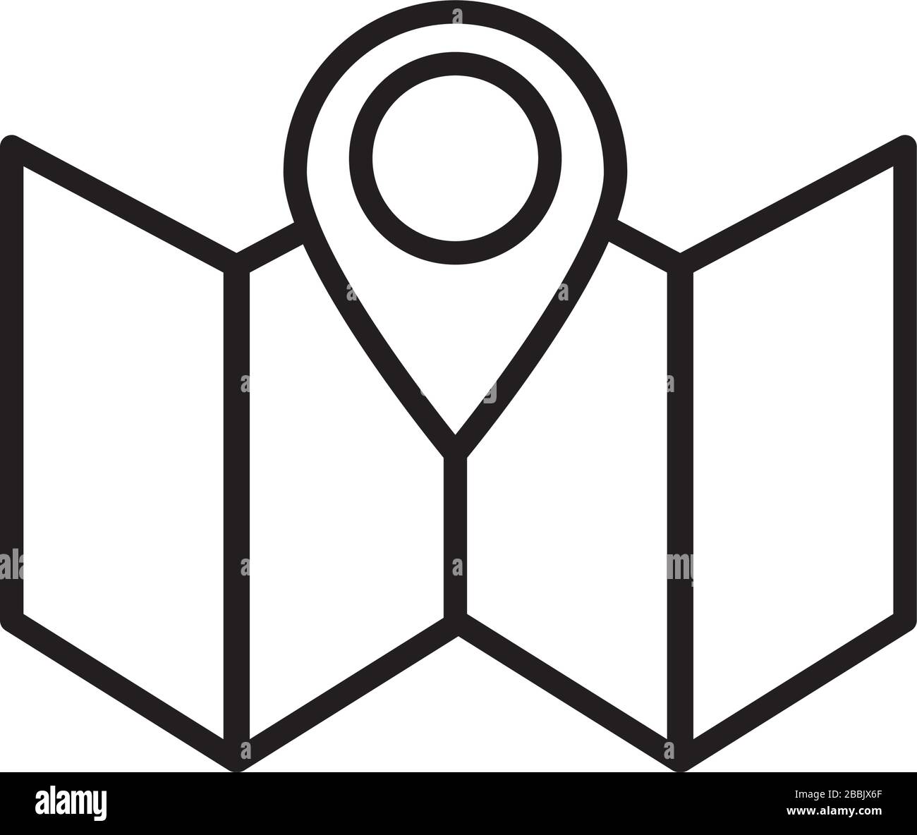 map with pin location line style Stock Vector Image & Art - Alamy