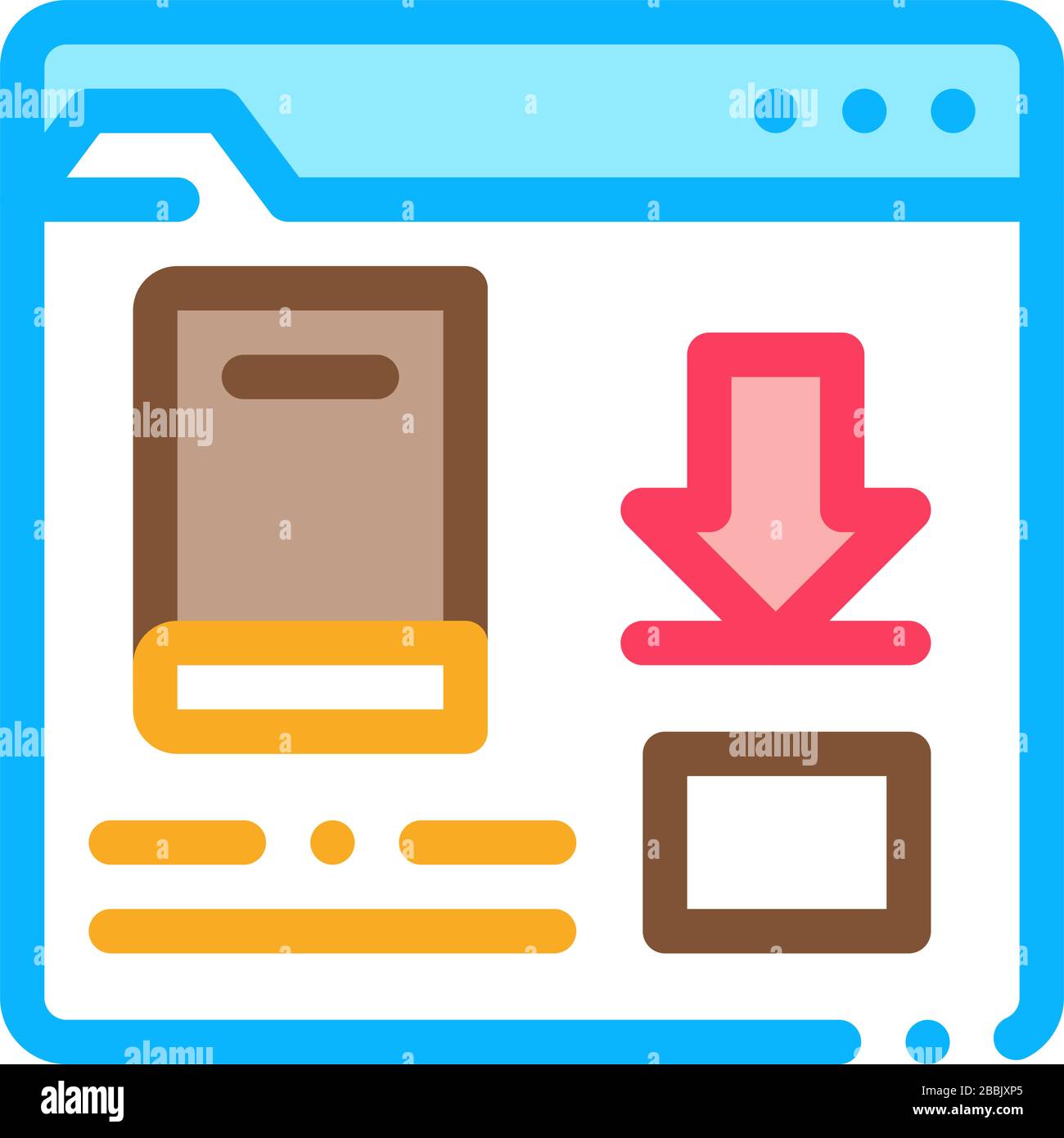 book download folder icon vector outline illustration Stock Vector ...