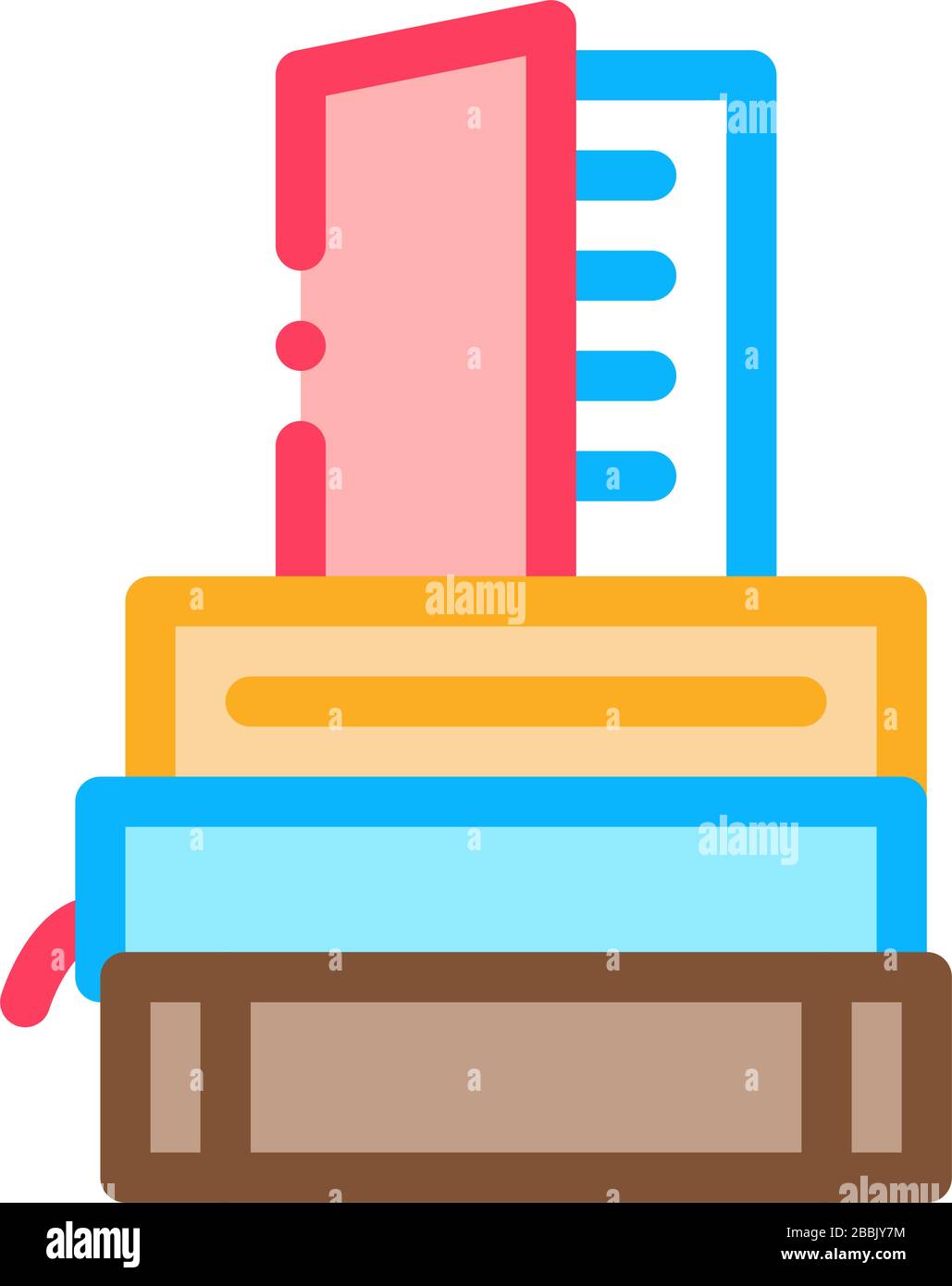 stack of books icon vector outline illustration Stock Vector Image ...