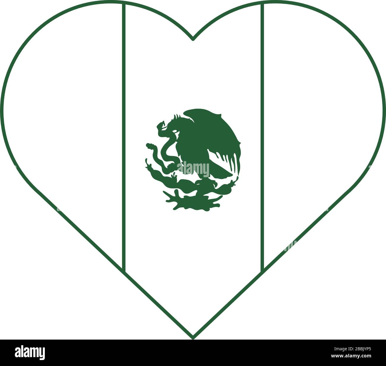 mexican flag shaped heart emblem cinco de mayo celebration vector ...