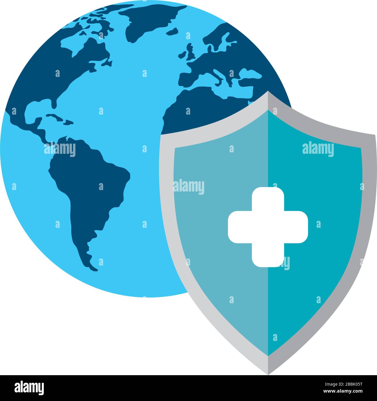 world planet earth with shield isolated icon Stock Vector Image & Art ...