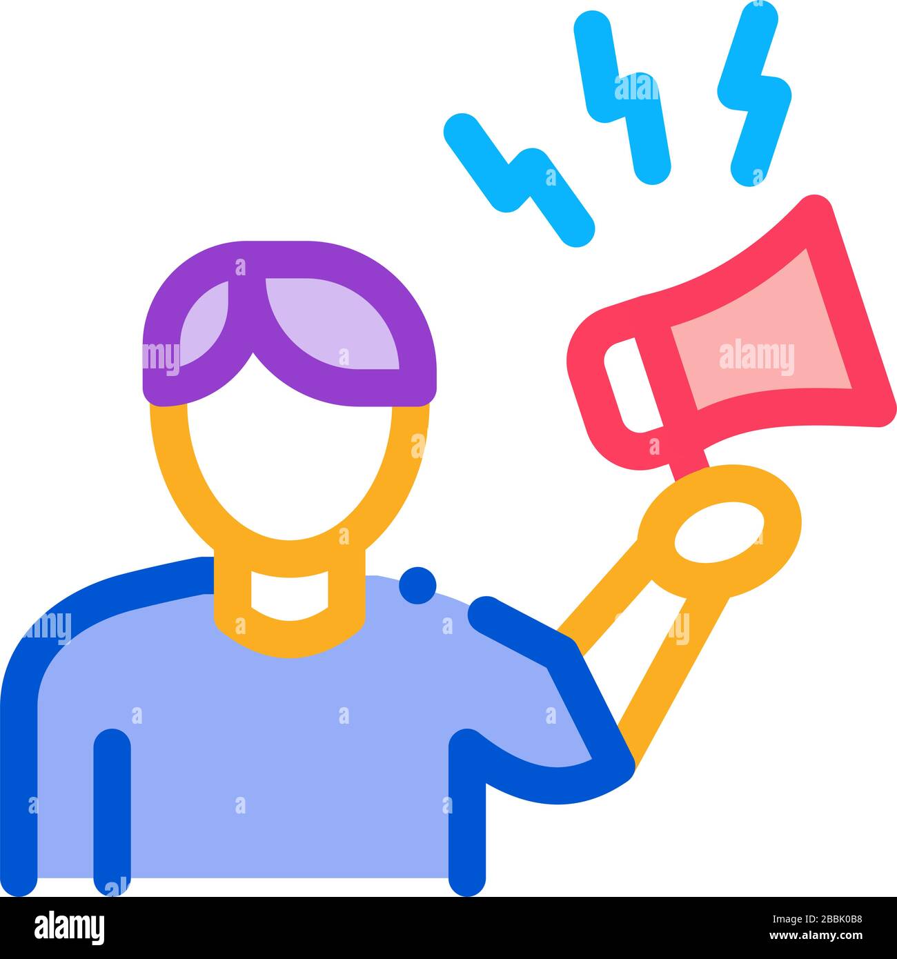 Outline symbol man loudspeaker Stock Vector Images - Alamy