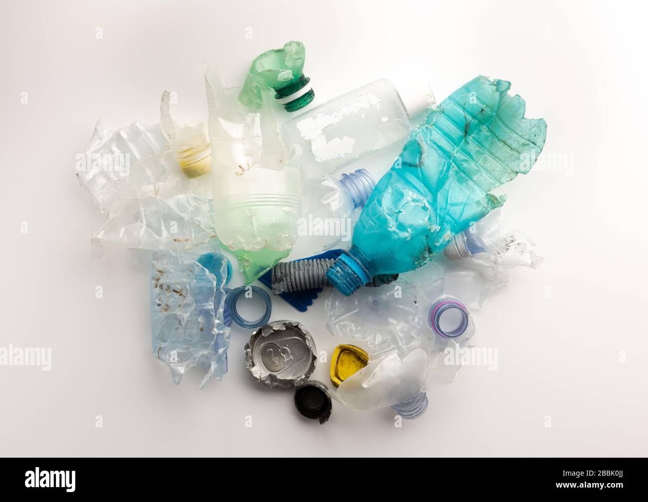 Heap of plastic garbage isolated on white background Stock Photo - Alamy